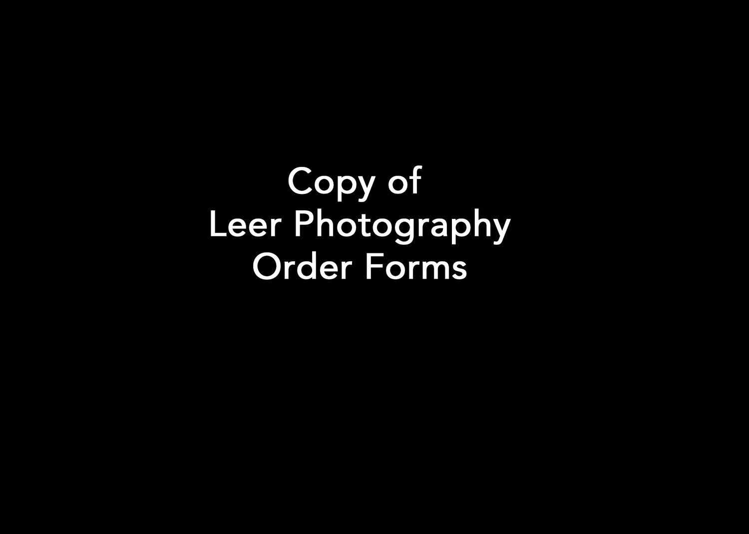 Order Forms & Pricing - Leer Photography