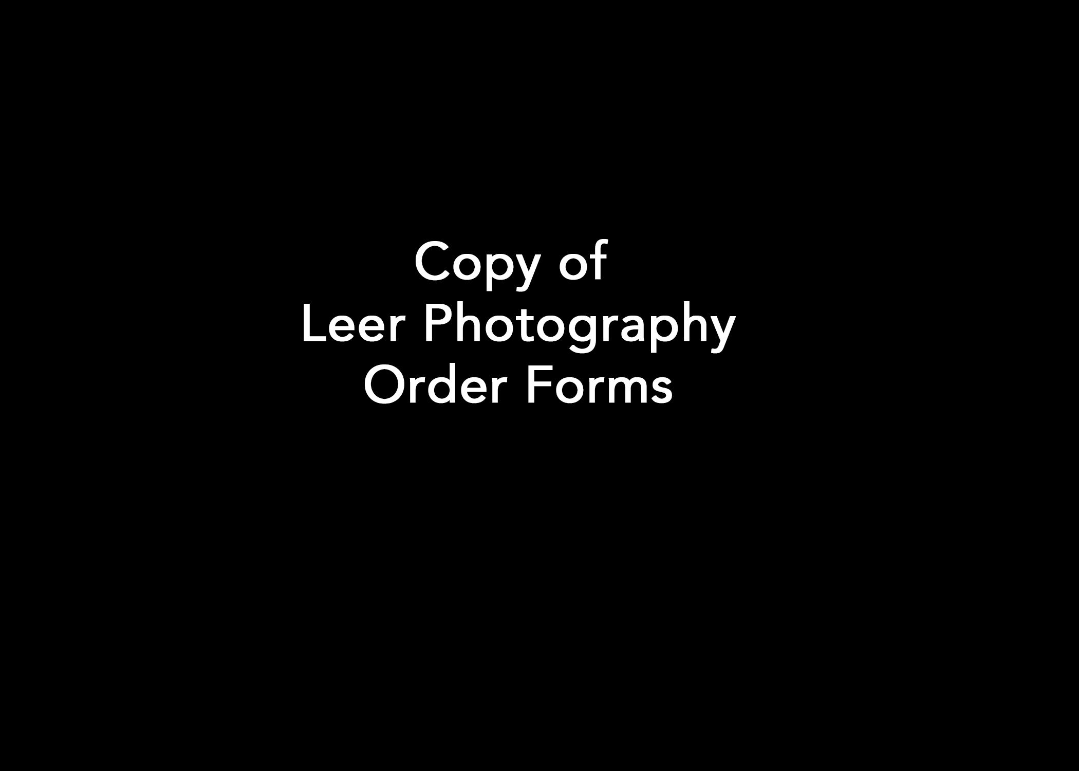 Order Forms & Pricing - Leer Photography