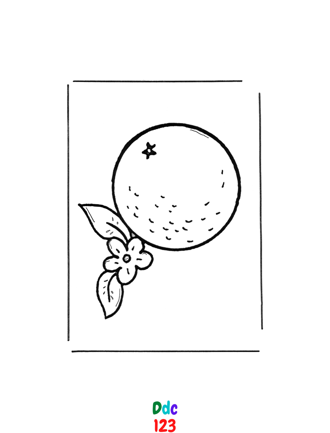 Arancia da colorare - Disegni da colorare stampabili per bambini - DDC123