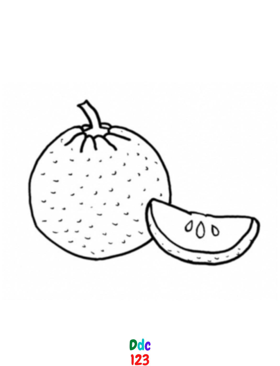 Arancia da colorare - Disegni da colorare stampabili per bambini - DDC123