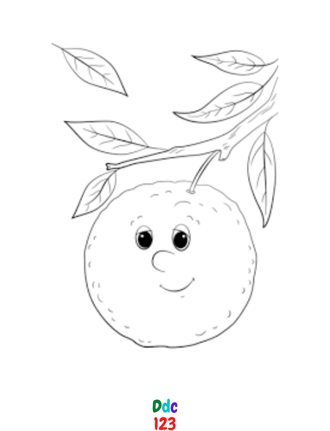 Arancia da colorare - Disegni da colorare stampabili per bambini - DDC123