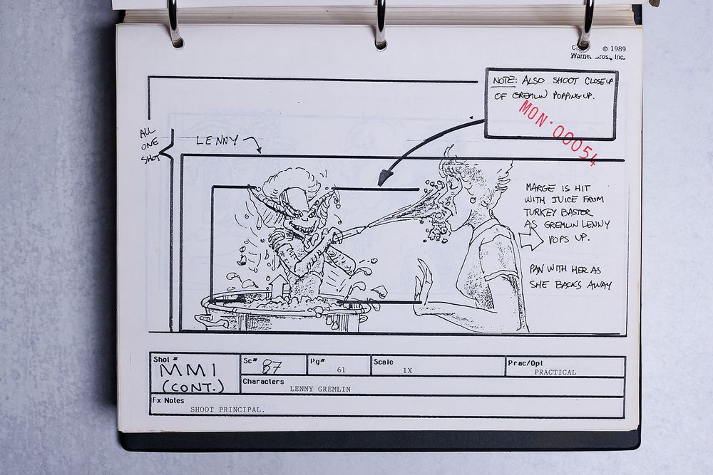 G2: John Hora Storyboard Binder from Gremlins 2 - The Gremlins Museum