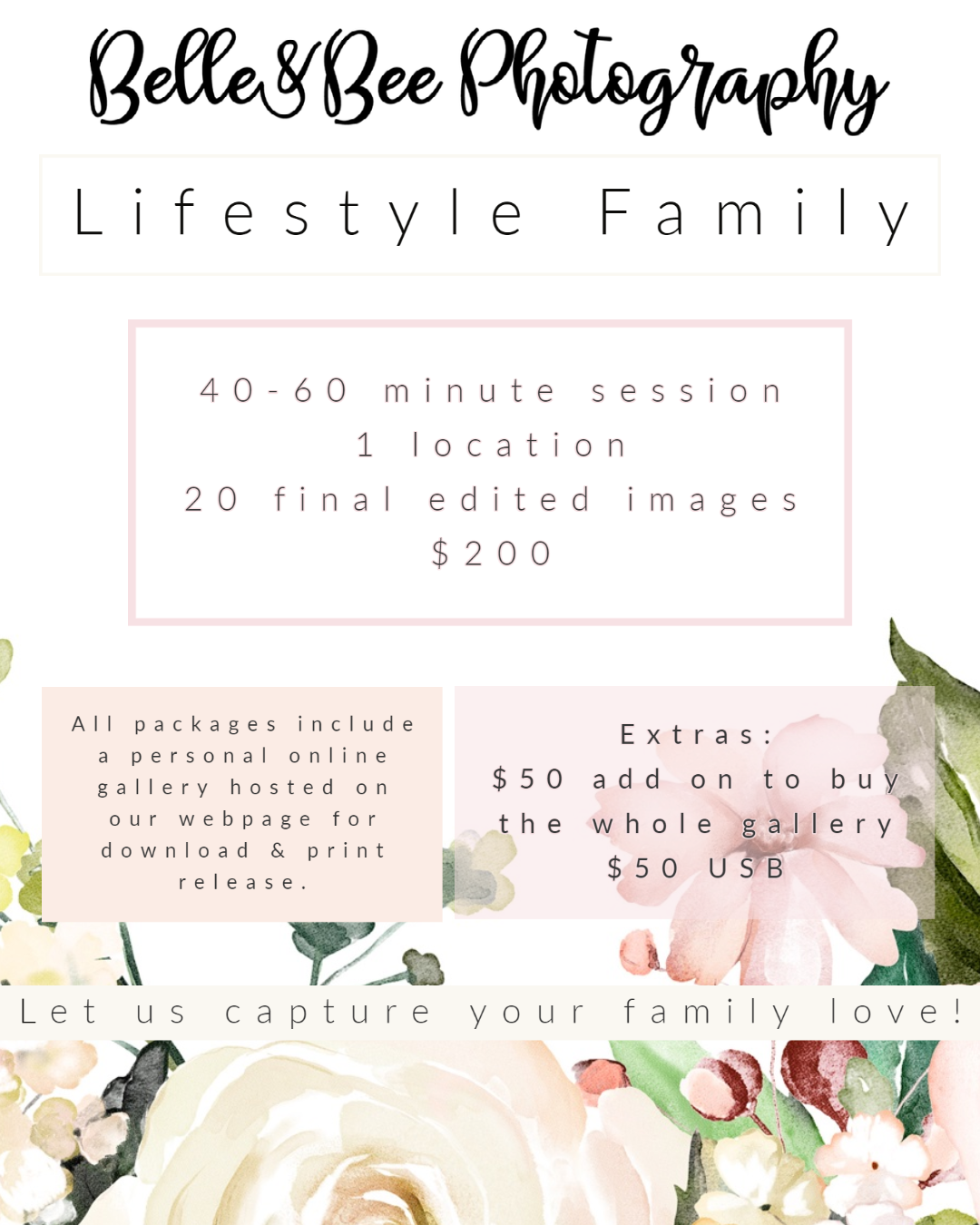 Investment- What Does it Cost? - Belle&Bee Photography, LLC