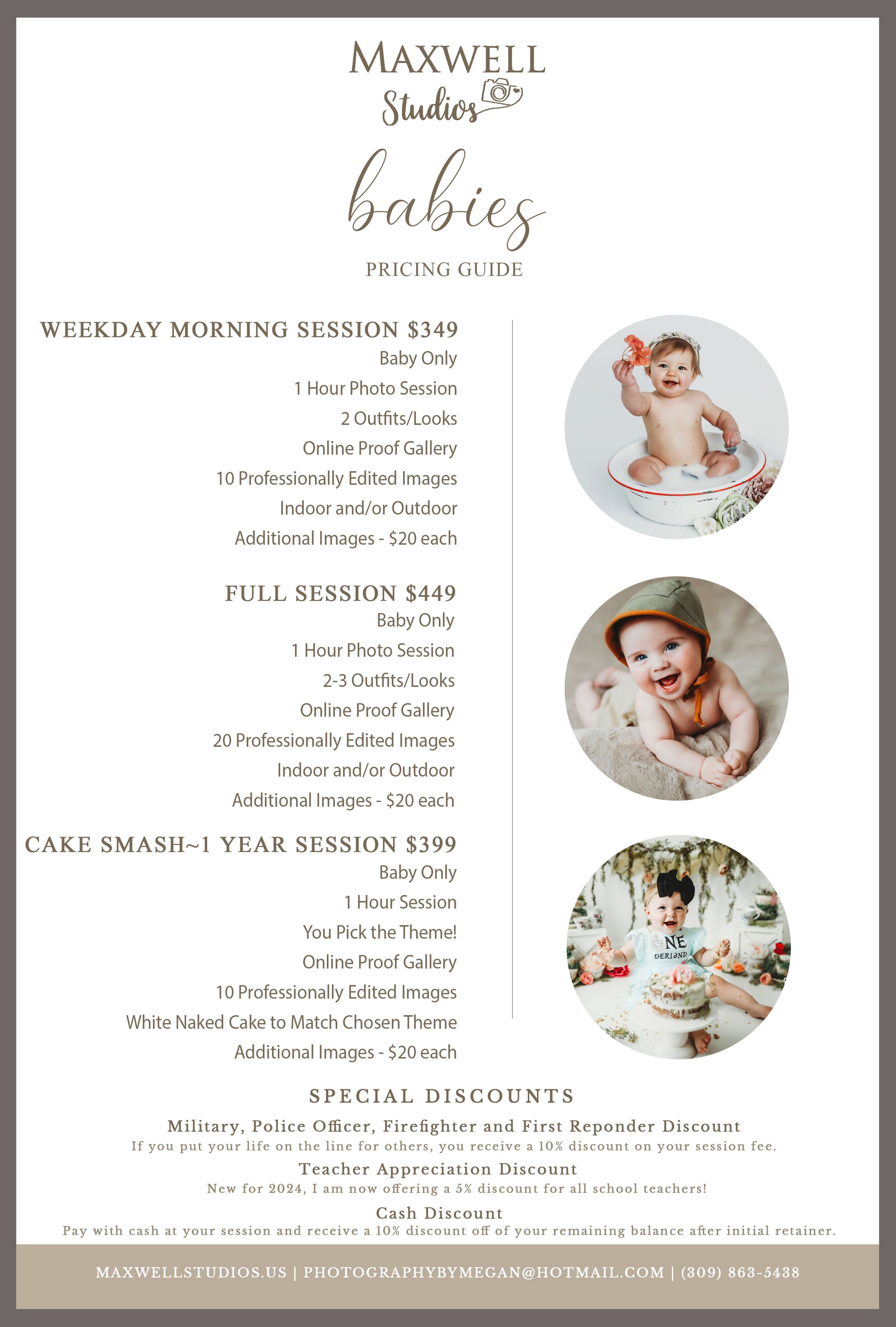 Baby Pricing - Maxwell Studios by Megan Leggins