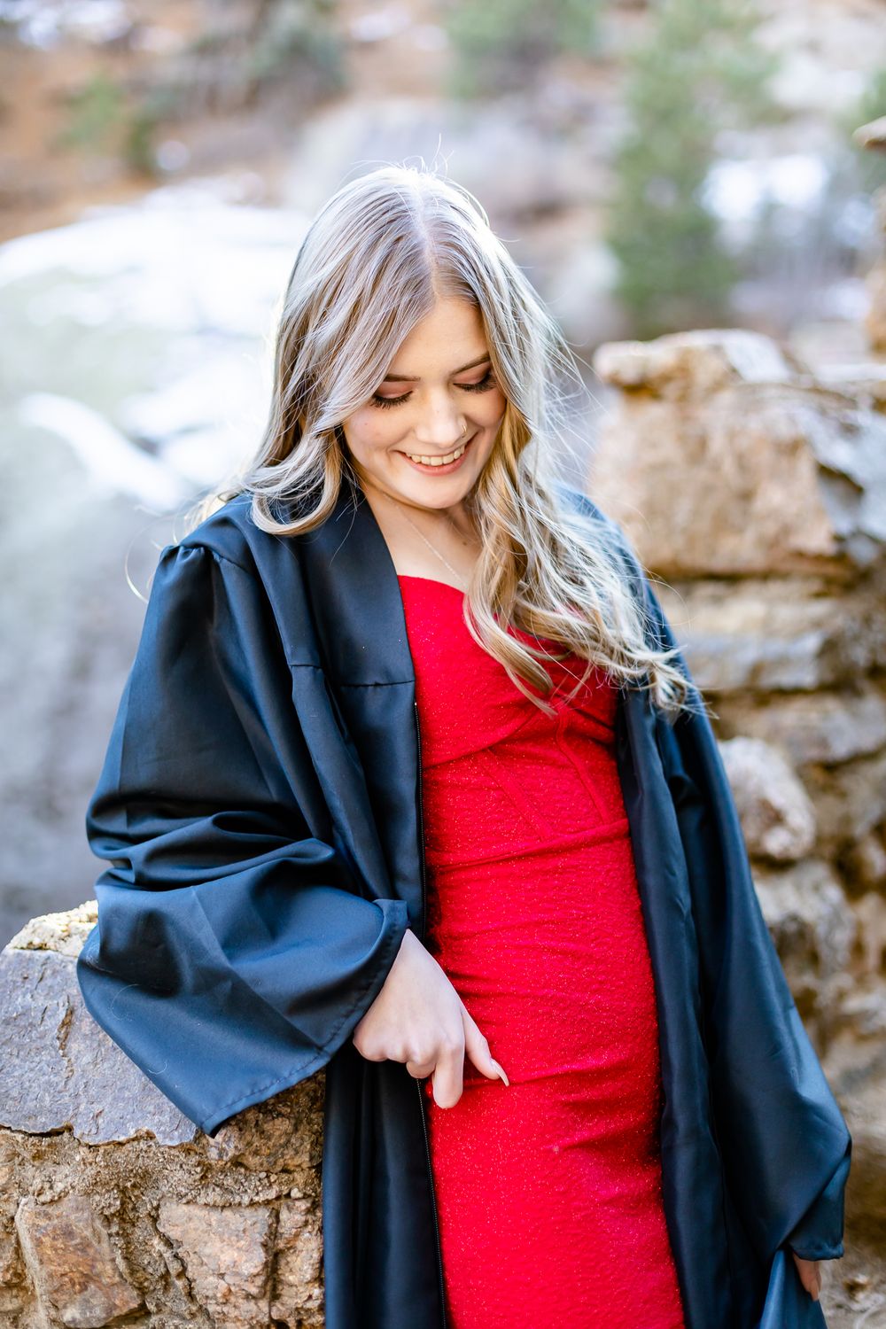 Kylie - Winter Senior Session at Helen Hunt Falls / Colorado Springs ...