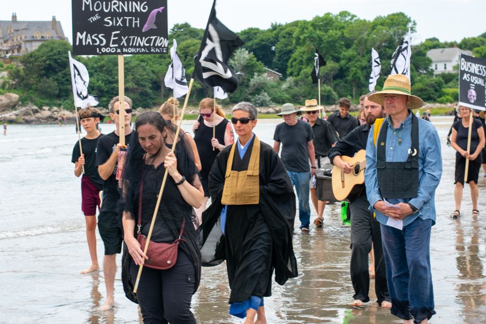 Extinction Rebellion Funeral Procession at Good Harbor Beach ...