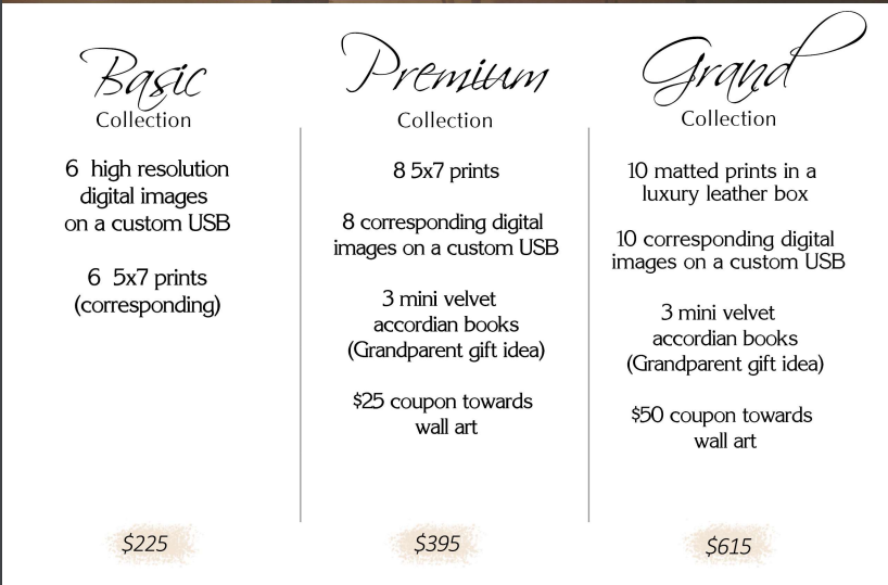 Pricing - fingerprints Studios