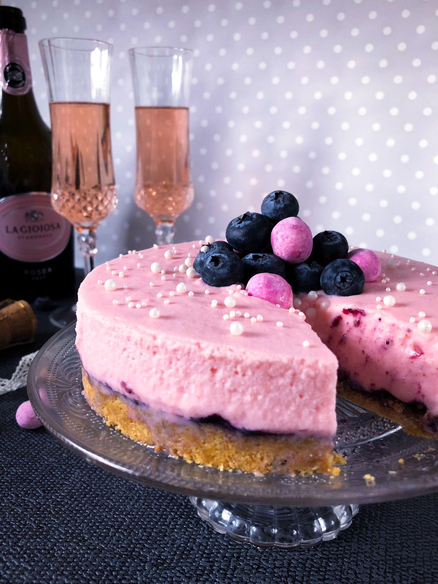 Frozen Rosé Prosecco Cake - Three Pod Studio