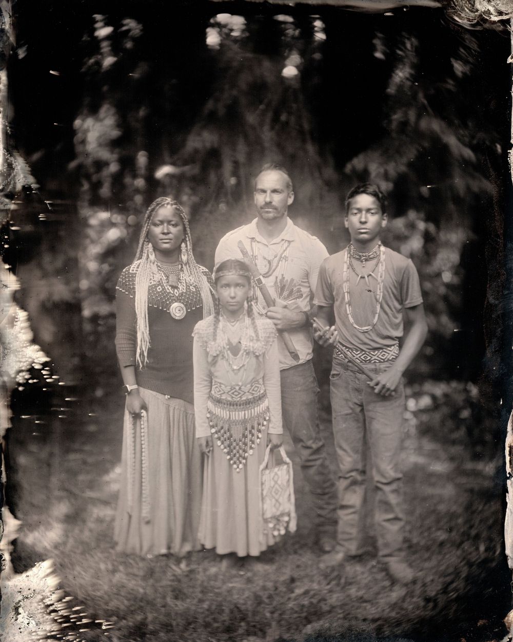 The Beers Family in Traditional Siuslaw Regalia - Kate Harnedy Photography