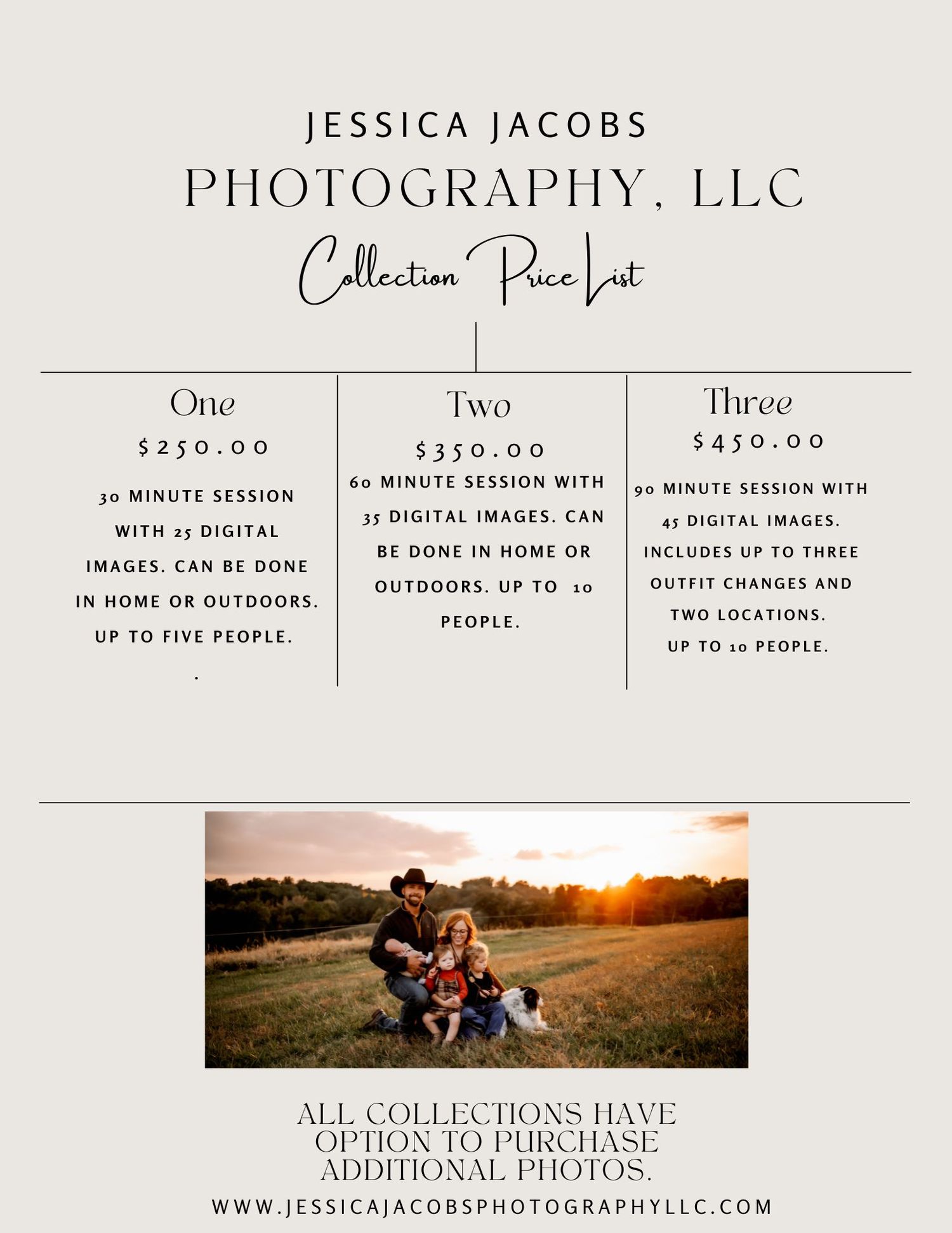Investment - Jessica Jacobs Photography
