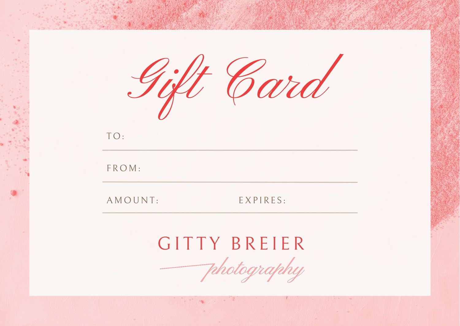 Gift Cards - Gitty Breier Photography