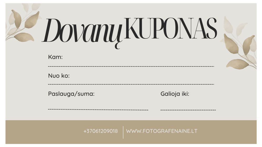 DOVANŲ KUPONAS - Rita Nainė Photography