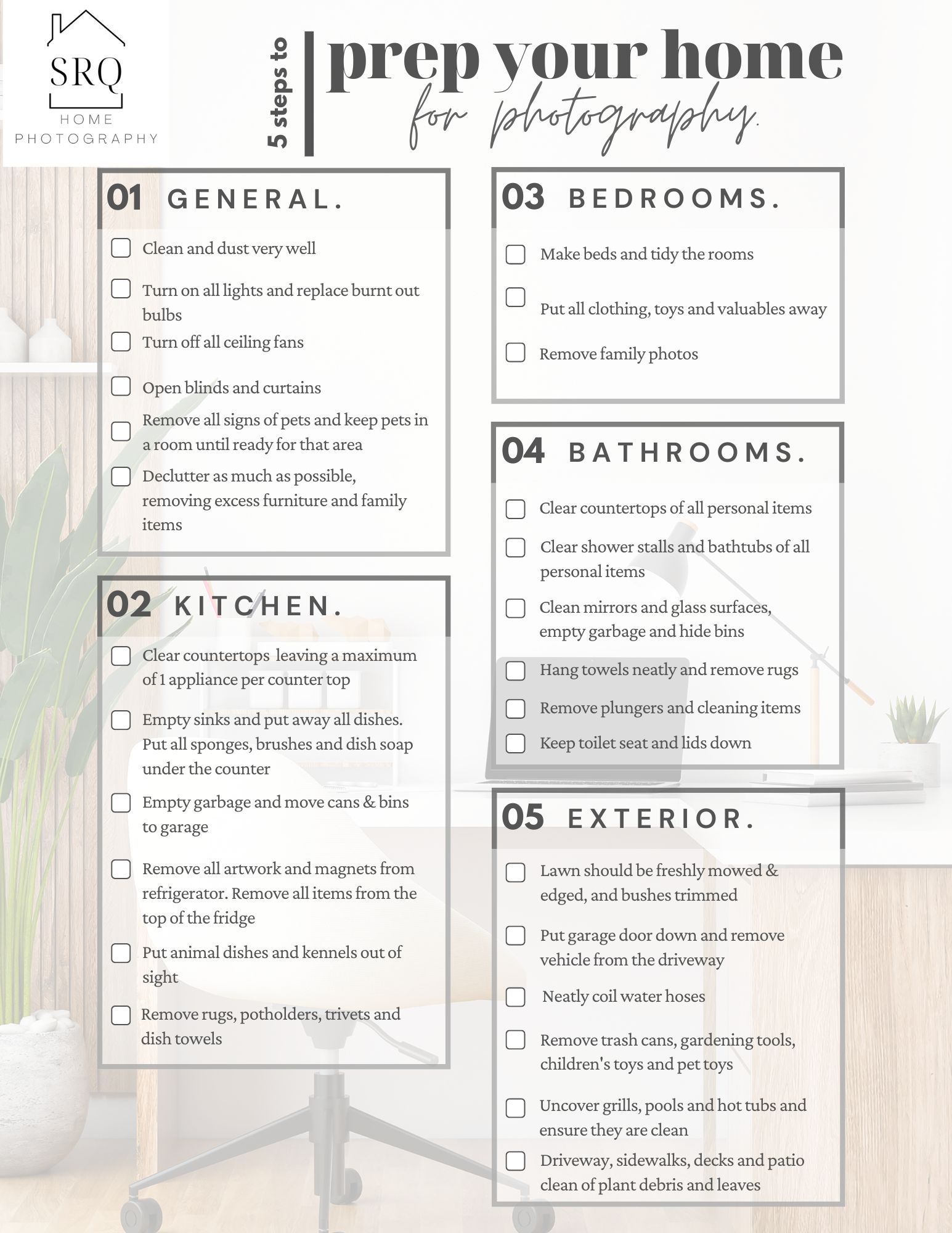 Photography Checklist - SRQ Home Photography
