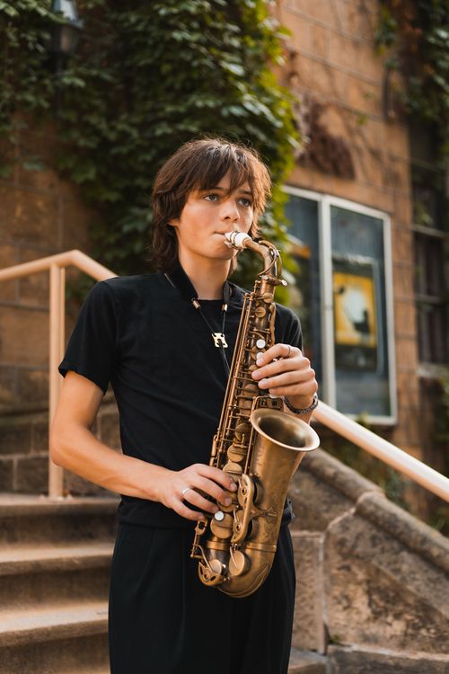 High School Senior Plays the Saxophone During His Session - Little ...