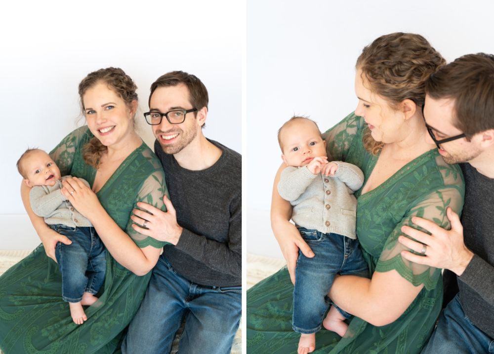 Family of 3 Session with Baby in Natural Light Studio with Regular and ...