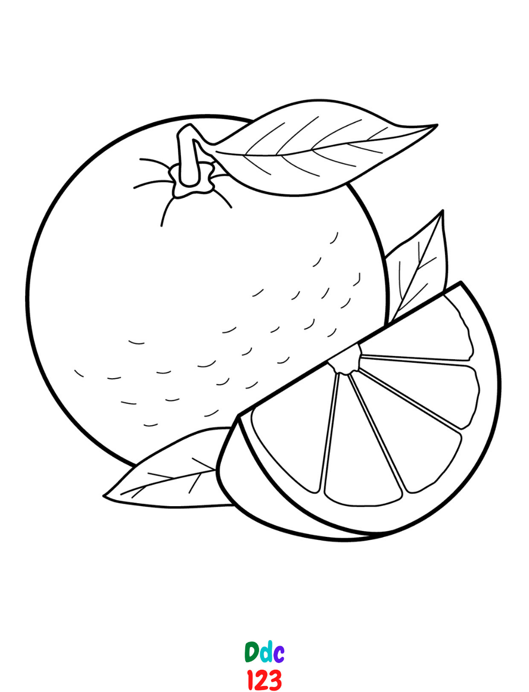 Arancia da colorare - Disegni da colorare stampabili per bambini - DDC123