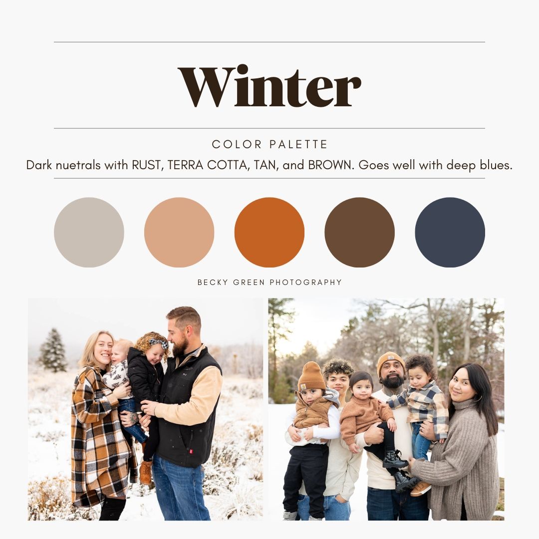 Winter Outfit Color Palettes for Family Photos - Becky Green Photography
