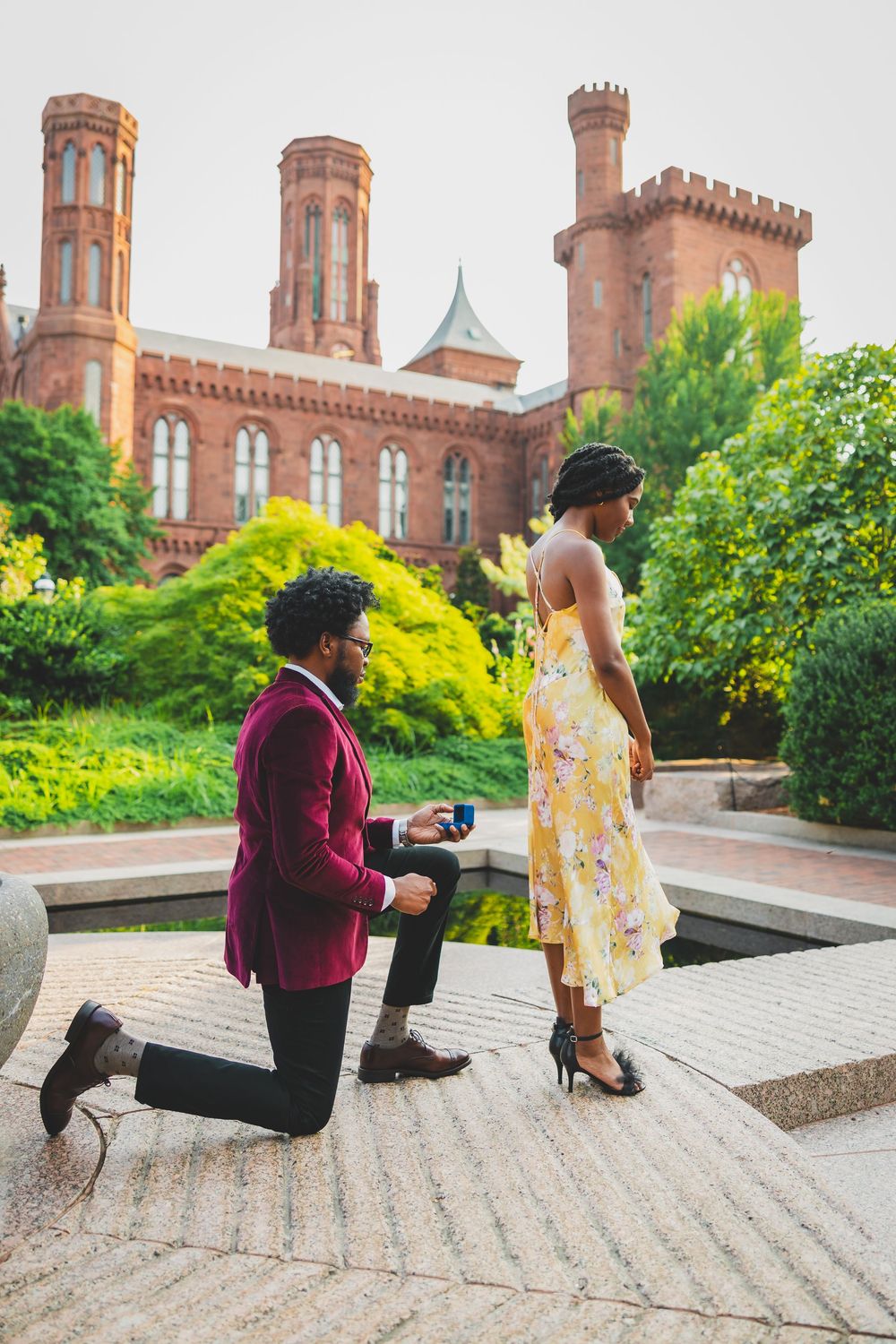 A Surprise Proposal at Enid A. Haupt Garden