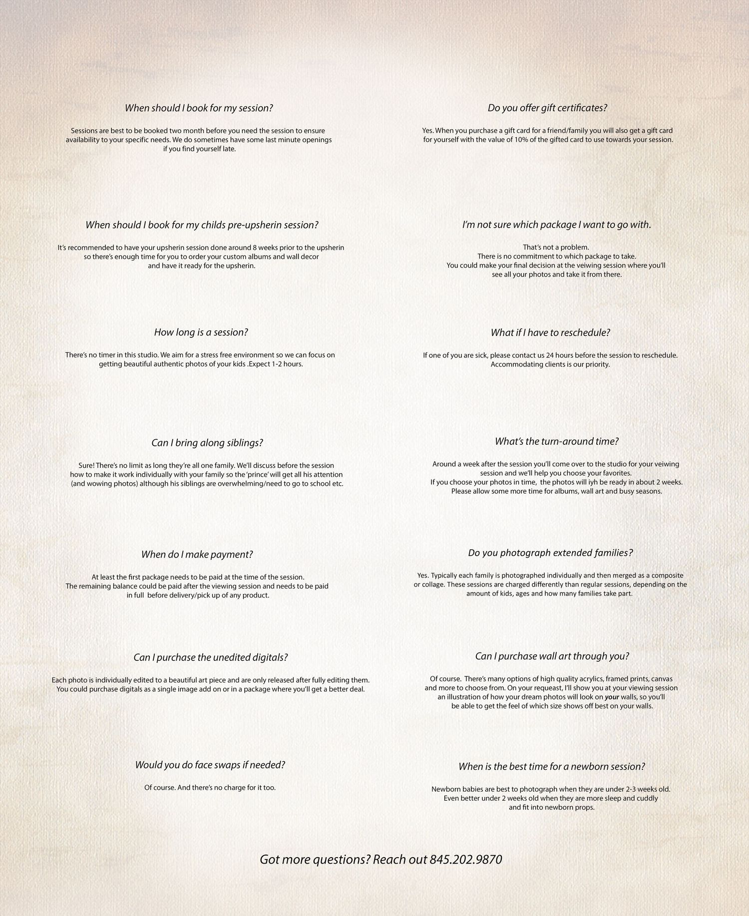 common ?'s - fingerprints Studios