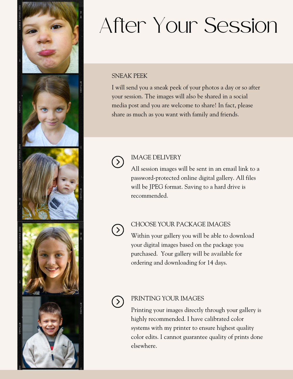 Portrait Session Welcome Guide - Jamie Macey Photography
