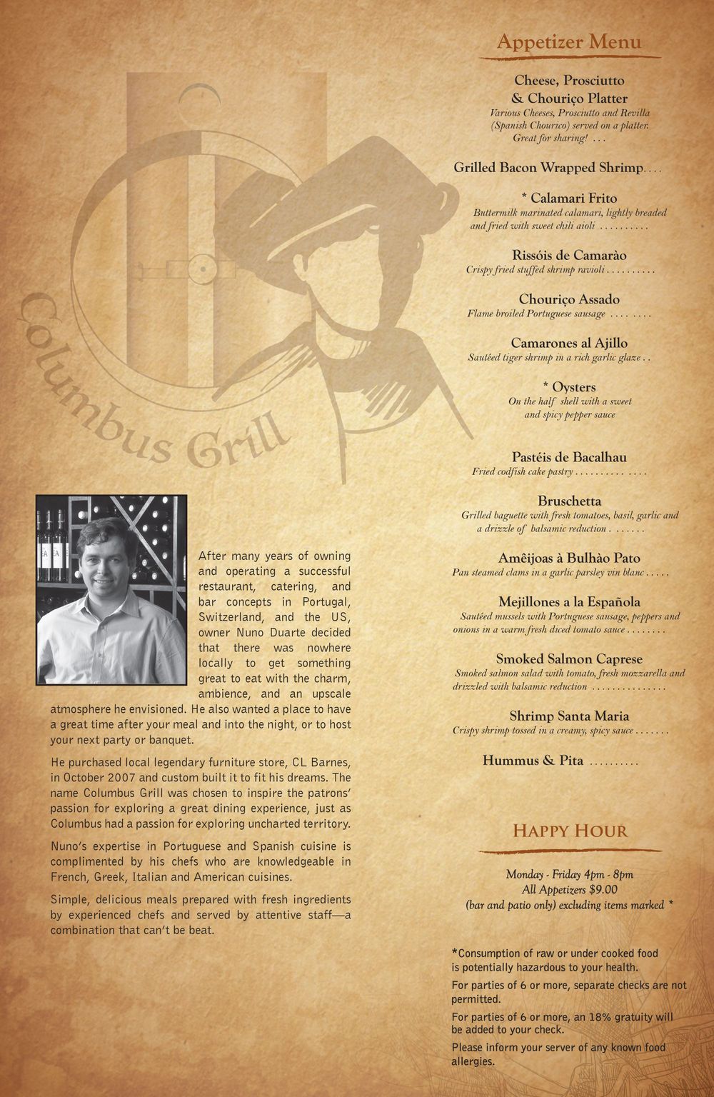 Our Menu - Columbus Grill