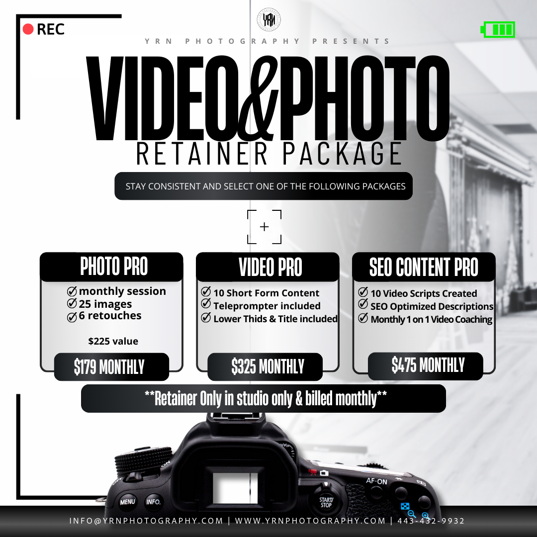 Business Content Packages - YRN Photography | Baltimore Branding & Real ...