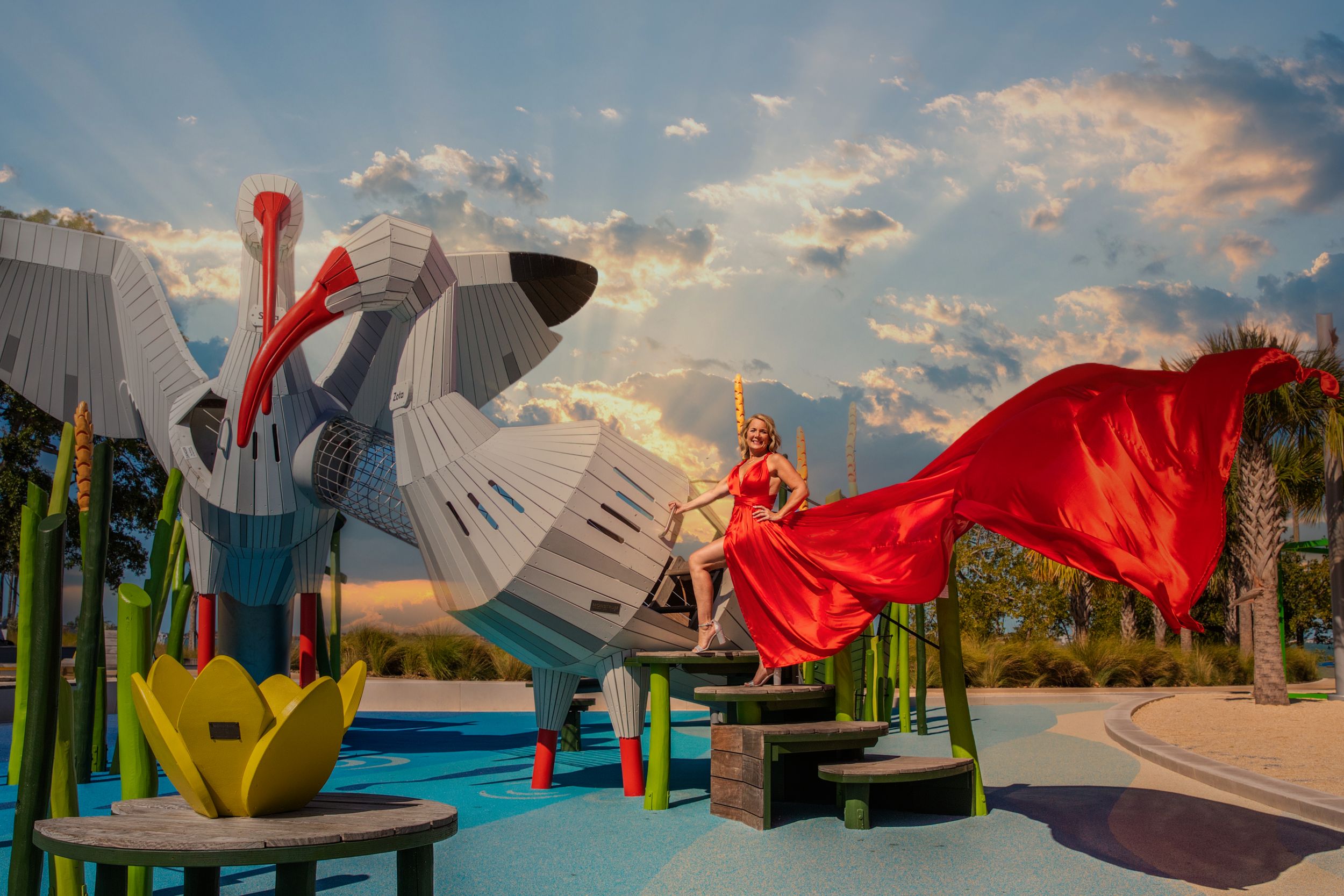 The Red Flying Dress - My Flying Dress Photo | Flying Dress Photography