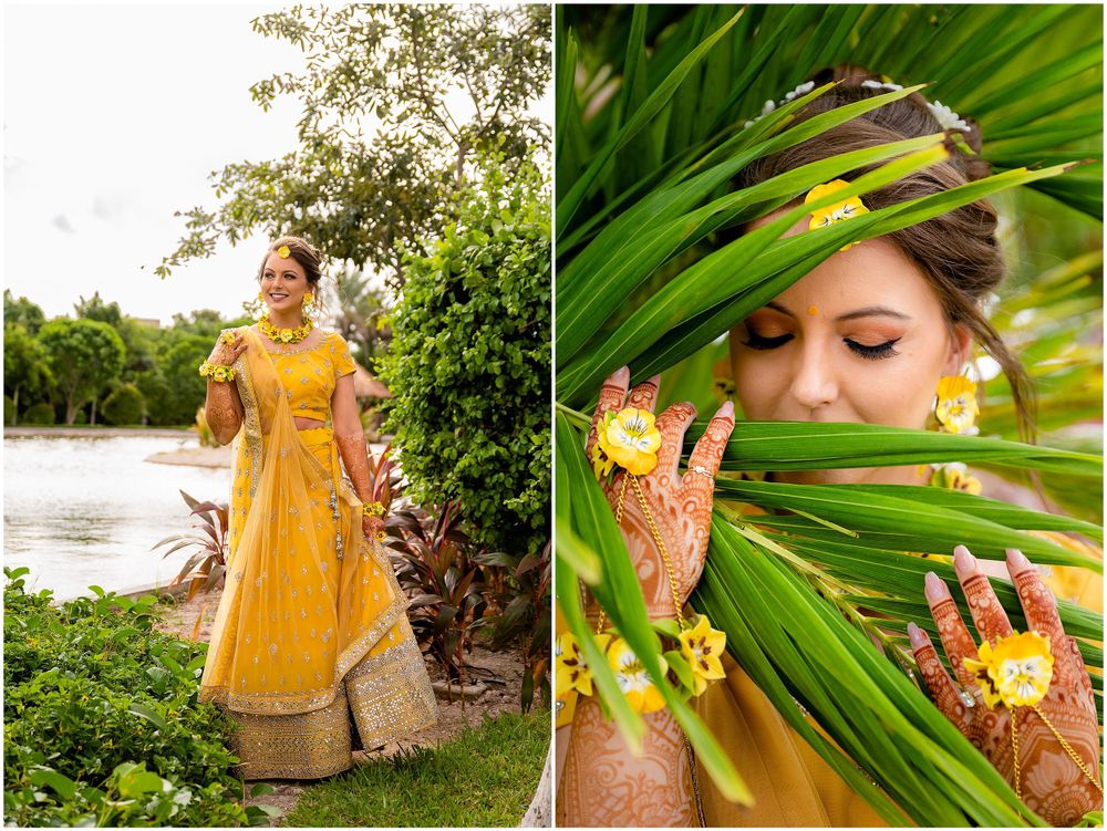 Indian Fusion Wedding // Haldi Ceremony & Sangeet // Moon Palace Cancun ...