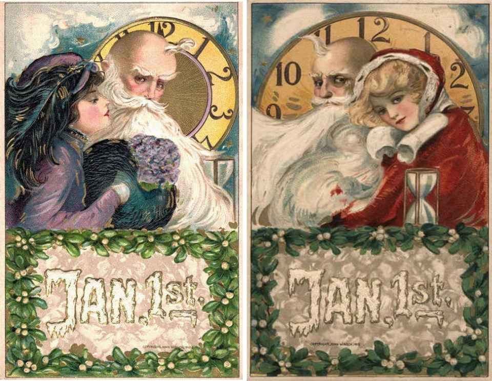 New Year's Greeting Cards - Vintage Samuel L. Schmucker's Postcards