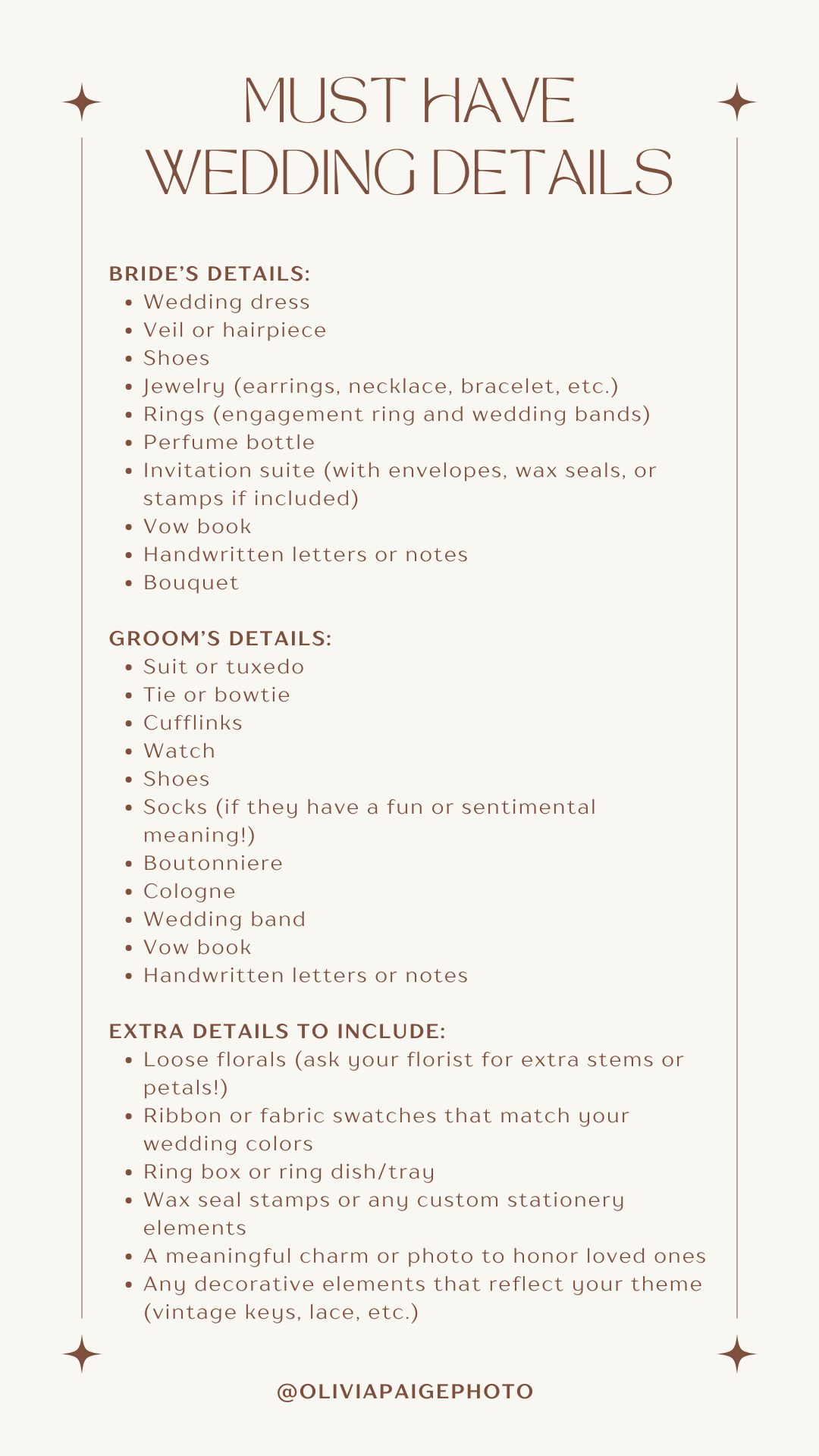 What to Include in Your Wedding Detail Photos - Olivia Paige ...