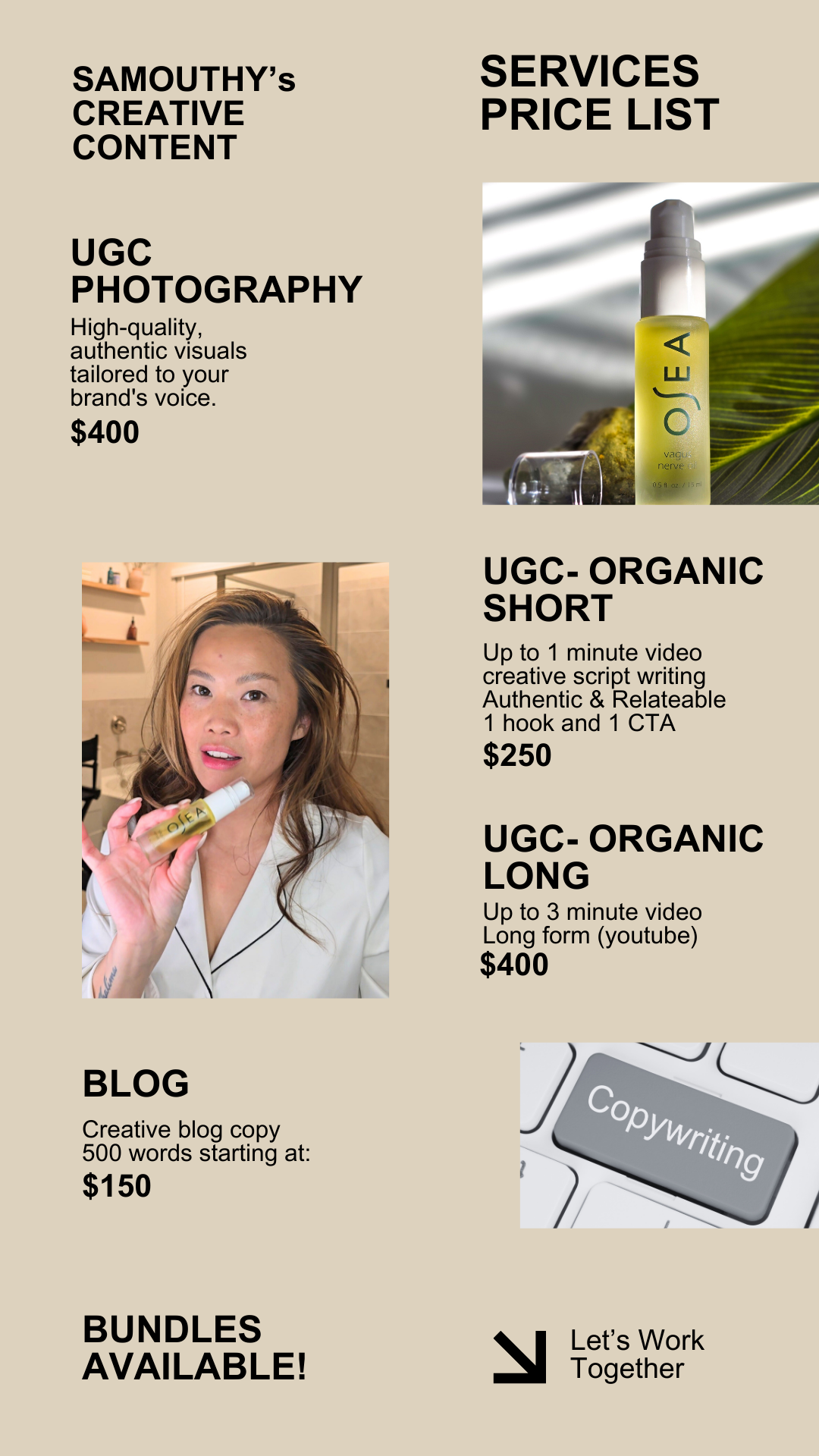 UGC Price List 2025 - Sam Brooks | Content Consultant