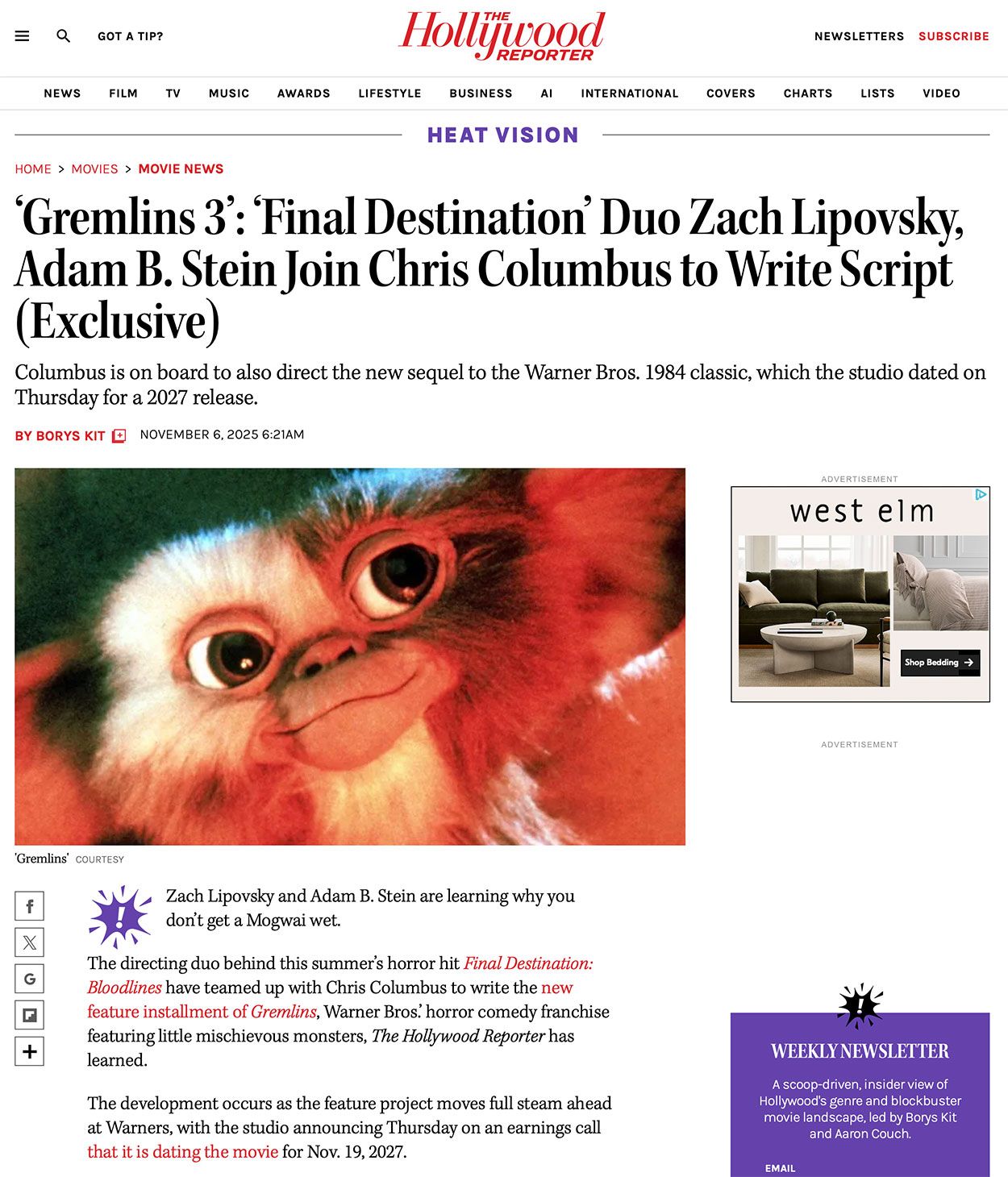 Gremlins 3 Production News - The Gremlins Museum