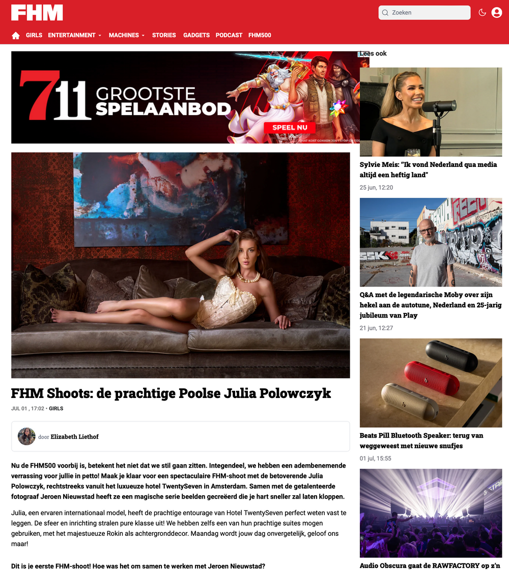 Julia Polowczyk FHM shoot - Jeroen Nieuwstad Photography