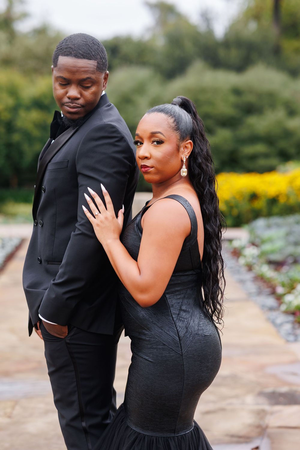 Laurin & Dimitri's Dallas Arboretum Engagement Photos | Elegant Outdoor ...