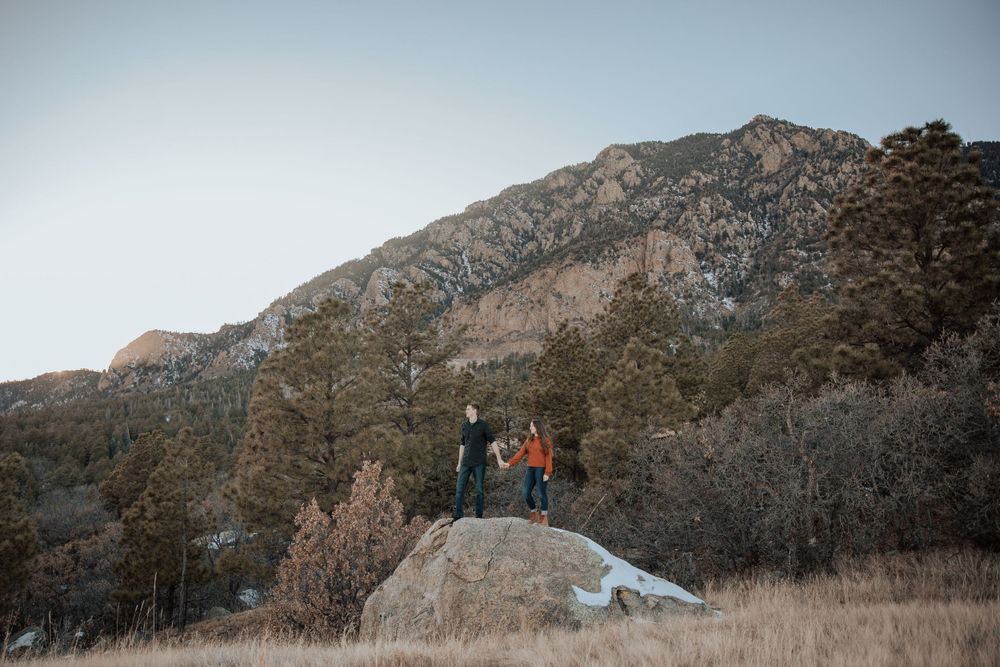 Miranda + Steve Cheyenne Mountain Engagement - Ali Garcia Photography