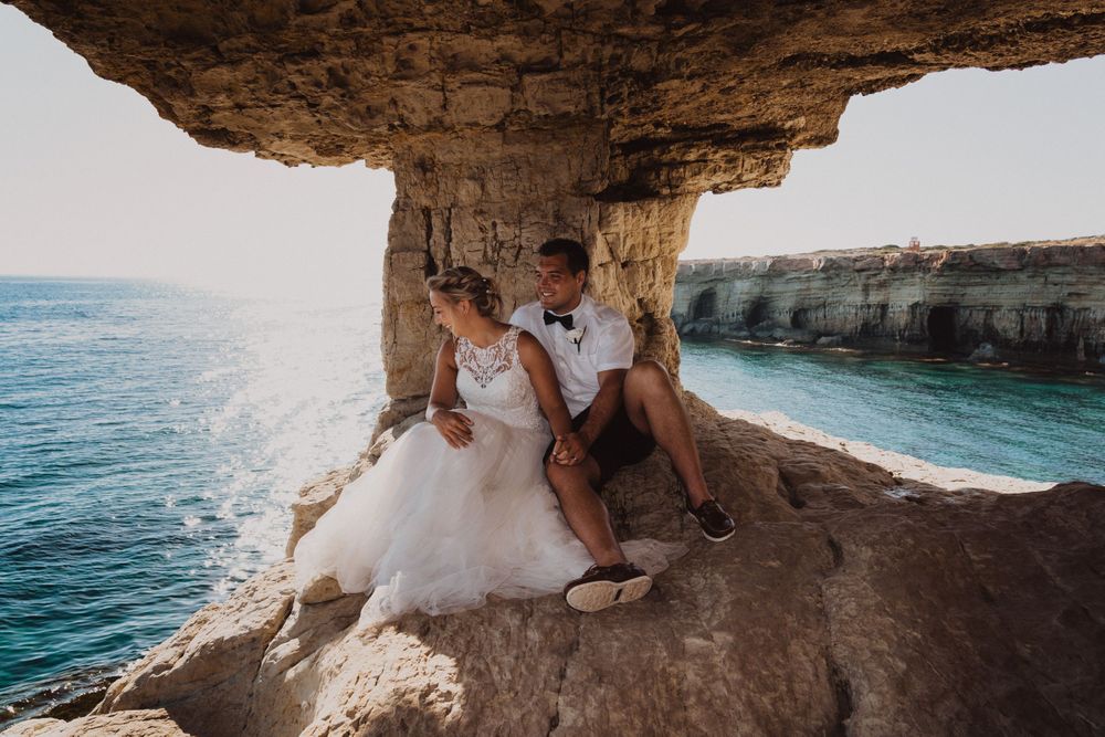 LILLY + ELLIOT's wedding at NISSI BEACH RESORT, sea caves cape greco ...