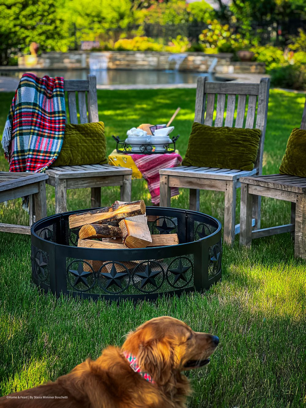 Heavy Duty Four Star Campfire Ring By Sunnydaze Decor - American ...