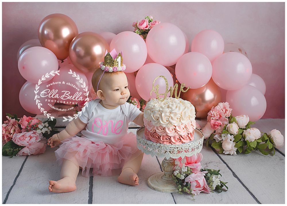 Pretty in Pink ~ San Antonio One Year Cake Smash Photographer – Ella Bella Photography - San ...
