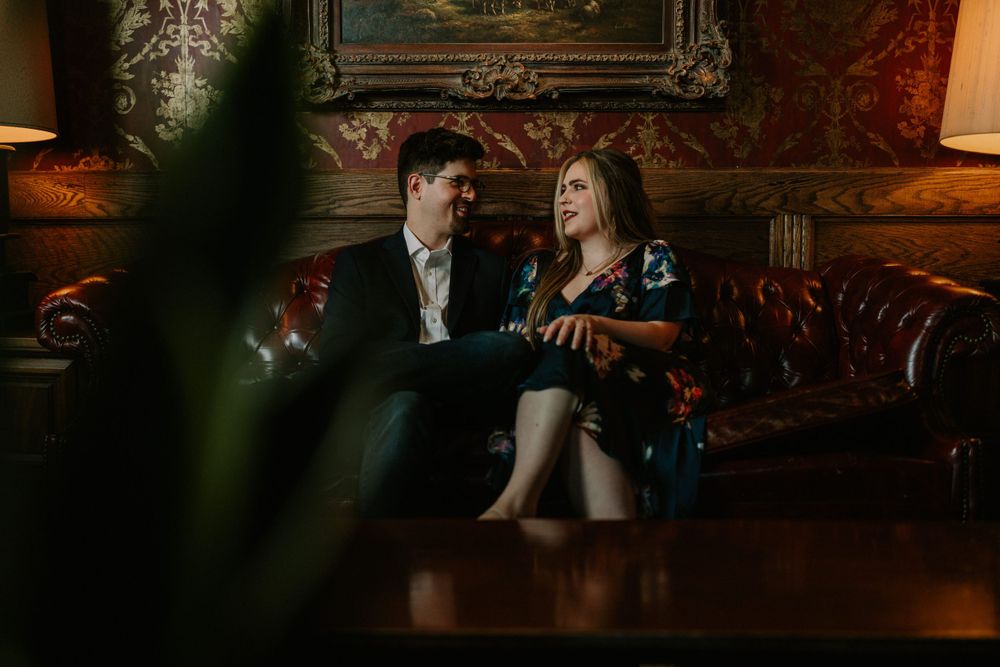 Megan & Ryan // Moody Engagement // Vintage Bar - Yoder & Co.