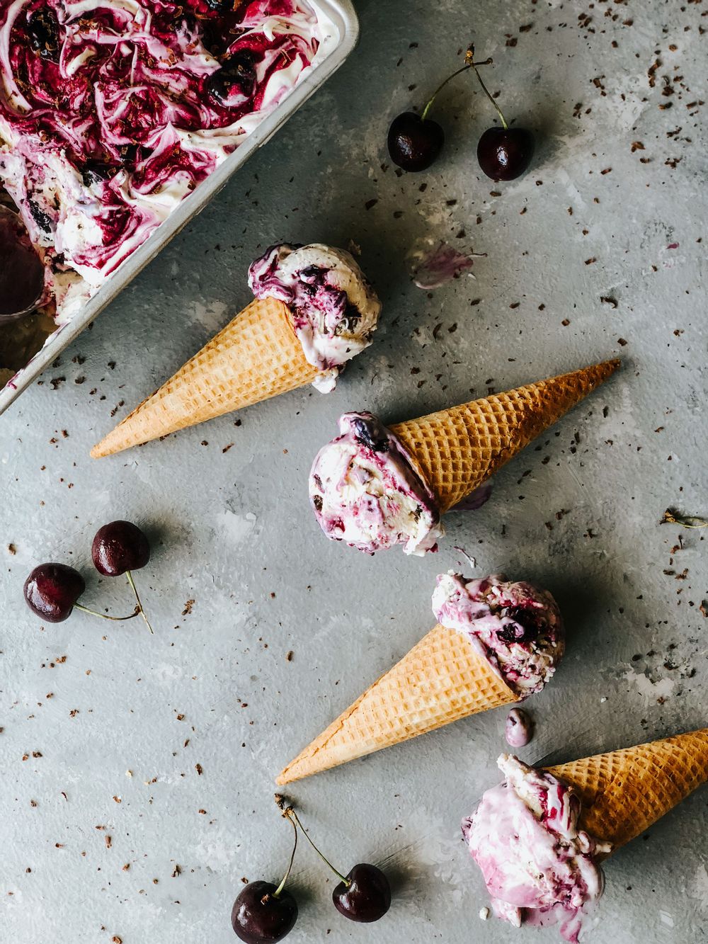 No Churn Black Forest Ice Cream - The Buttery Whisk