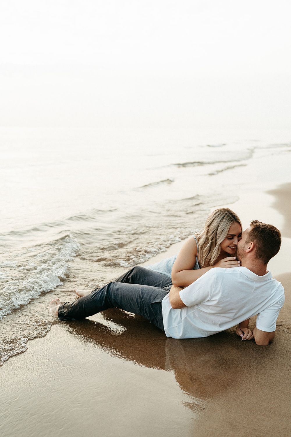 Samantha + Chad | Chicago Beach Engagement - Everly Collective
