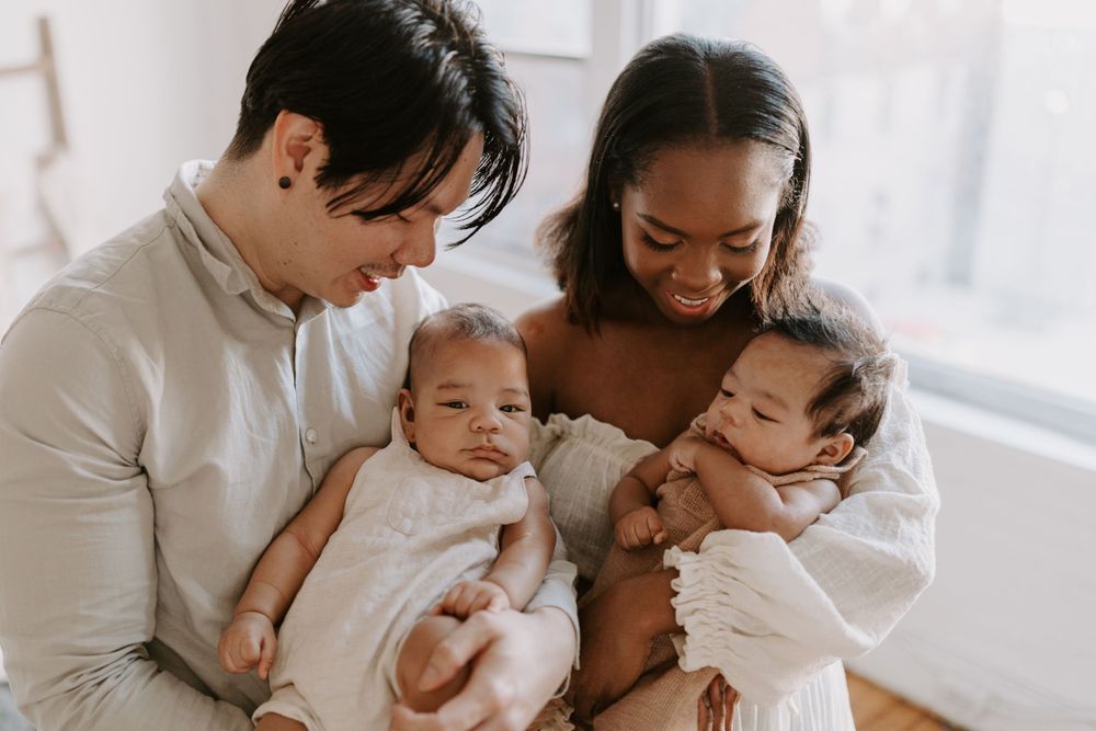 Paula, Chris & Their Twins at Anchor Studio - Cassie Cetlin Photography