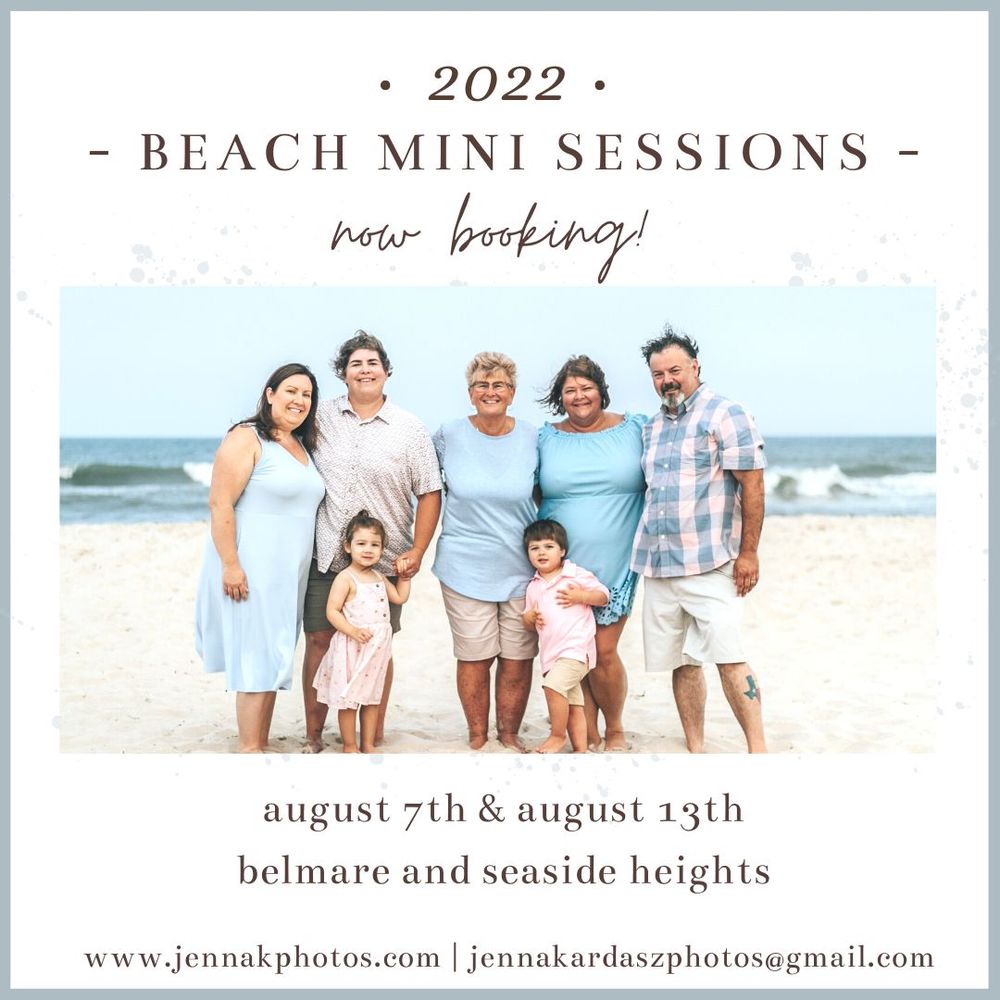 Beach Mini Sessions 2022 - JENNAKPHOTOS, NJ Photographer - JENNAKPHOTOS