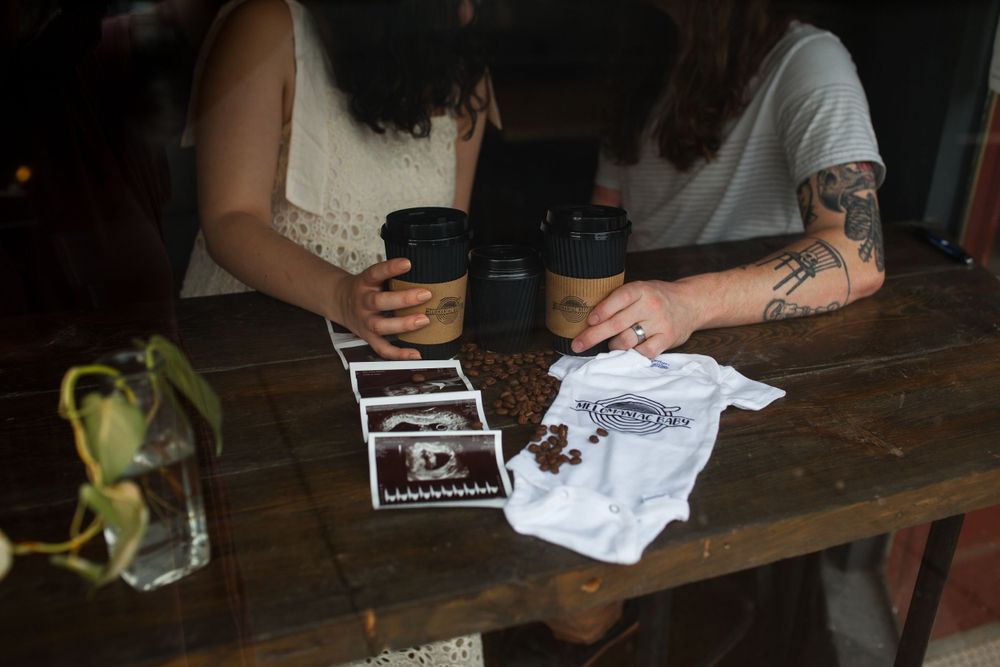 Coffee Shop Pregnancy Announcement - Brianna Polanco Photography ...