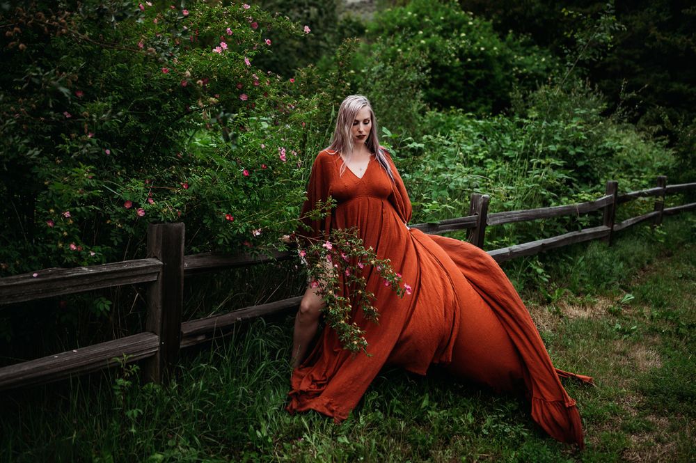 Spring\Summer Burnt Orange Dress Session - Wild Thistle Photography