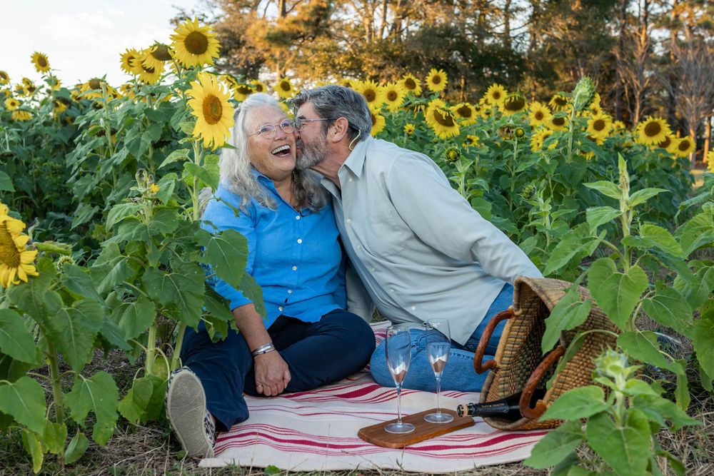 LAVERTY COUPLES SUNFLOWERS SESSION EMERALD ISLE, NC PHOTOGRAPHY ...