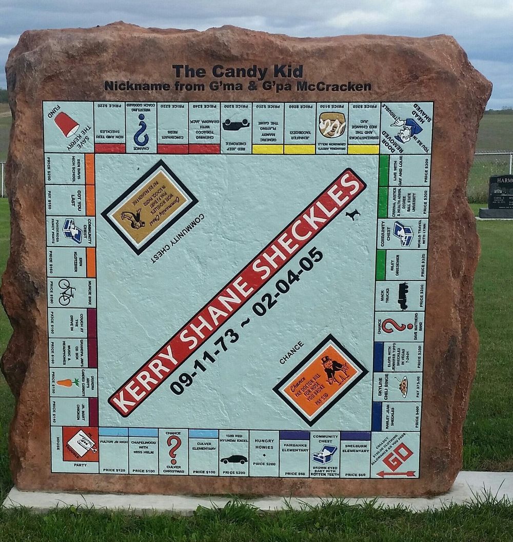 Monopoly Gravestone - Funeral Photography by Nikki Kellogg