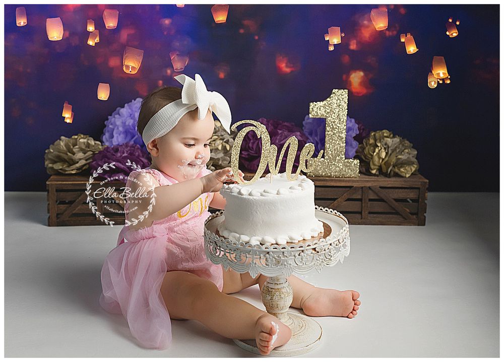 Tangled ~ San Antonio One Year Cake Smash Photographer - Ella Bella Photography - San Antonio ...