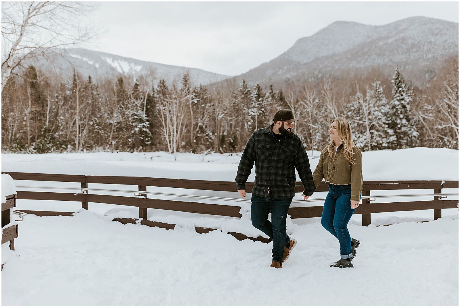 Playful White Mountain Engagement Session - New Hampshire Wedding ...