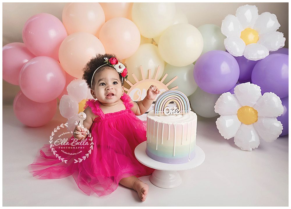 Rainbow Love ~ San Antonio One Year Cake Smash - San Antonio Newborn Photographer - Ella Bella ...
